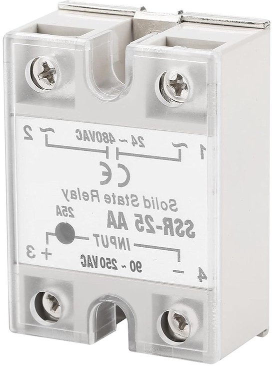 25A Solid State Relay SSR-25 AA: Relais Module met 90-250V AC Ingang en ...