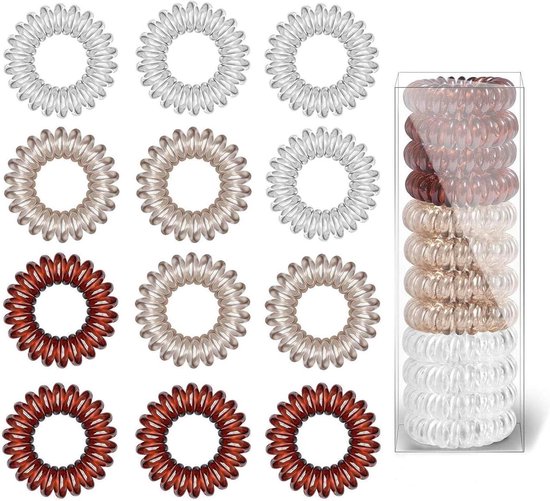 Spiral Hair Bands - Pack of 15 Multicoloured Elastic Hair Bands | bol