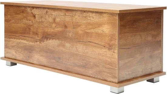 Opbergkist voor speelgoed en dekens - Vintage bruine houten kist 100 cm breed | bol