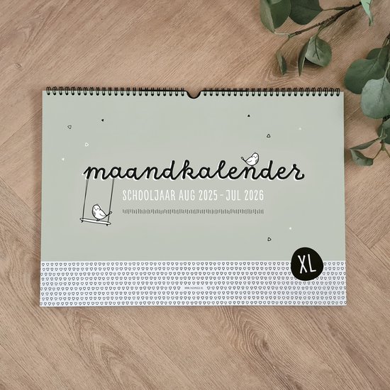 Maandkalender schooljaar 2025-2026 | A3 formaat XL (42x30cm ...