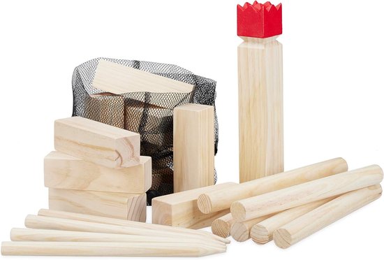 Kubb - Zweeds werpspel voor buiten - Houten buitenspel voor gezin en vrienden -... | bol