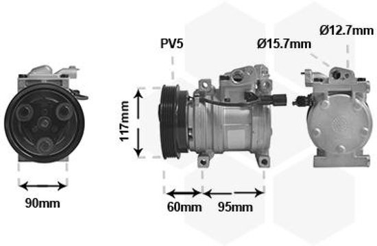 Van Wezel - AIRCO COMPRESSOR VOOR HYUNDAI I-10 2008-2011 977010X100 | bol