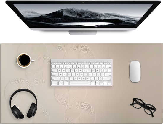 Bureau onderlegger 80x40 cm - Muismat Japandi - Beige - Modern ...