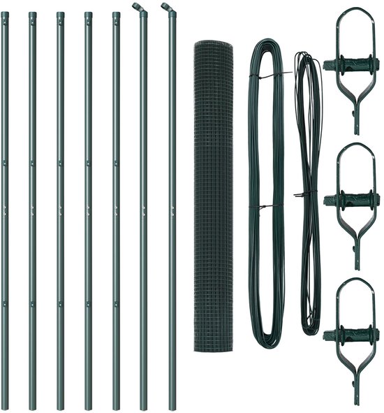 vidaXL - Heipaalset - Set - van - 2 - Groen - Metaal - 10 - x - 1 - m ...