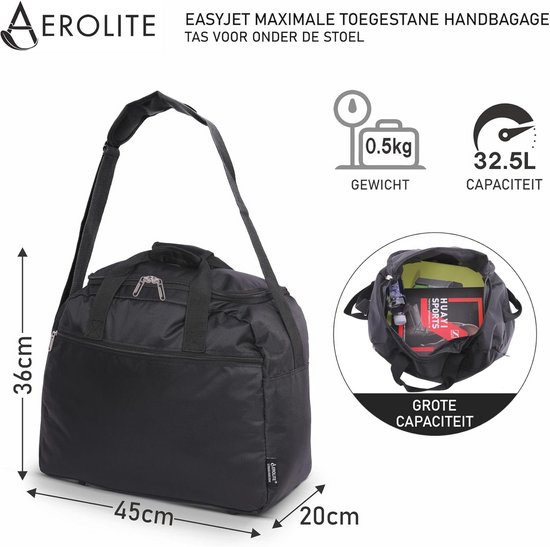 Handbagage Reisbagage 45x36x20cm Voor Vliegtuig - Opvouwbare Tas Onder ...