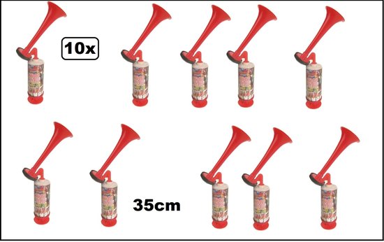 10x Stadion luchtpomp toeter 35cm - Supertoeter 35cm - pomp toeter EK ...