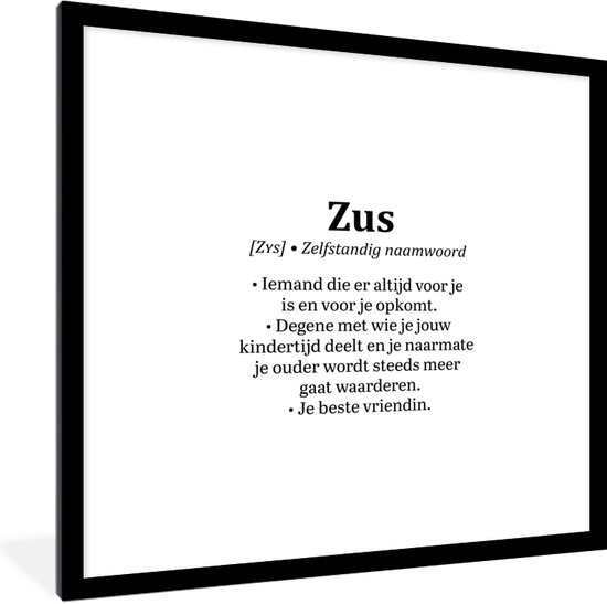 Fotolijst incl. Poster - Zus - Spreuken - Zus definitie - Woordenboek ...