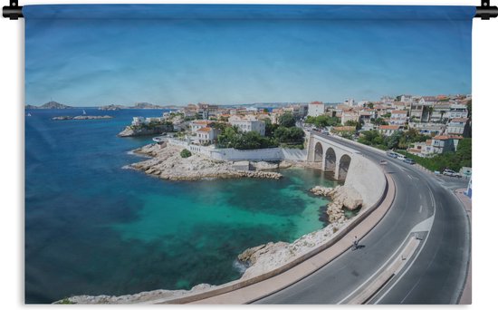 Wandkleed - Wanddoek - De kustweg Corniche de Marseille langs de ...