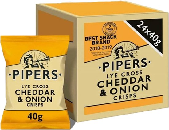 Pipers - Cheddar & Onion Chips - 24 Minizakjes | bol.com