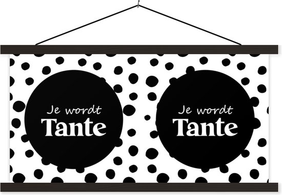 Posterhanger incl. Poster 60x30 cm - Schoolplaat - 'Je wordt tante ...