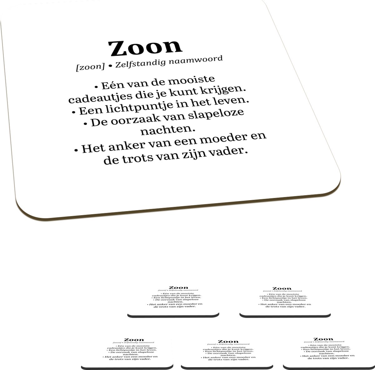 Onderzetters voor glazen - Zoon - Woordenboek - Tekst - Definitie ...