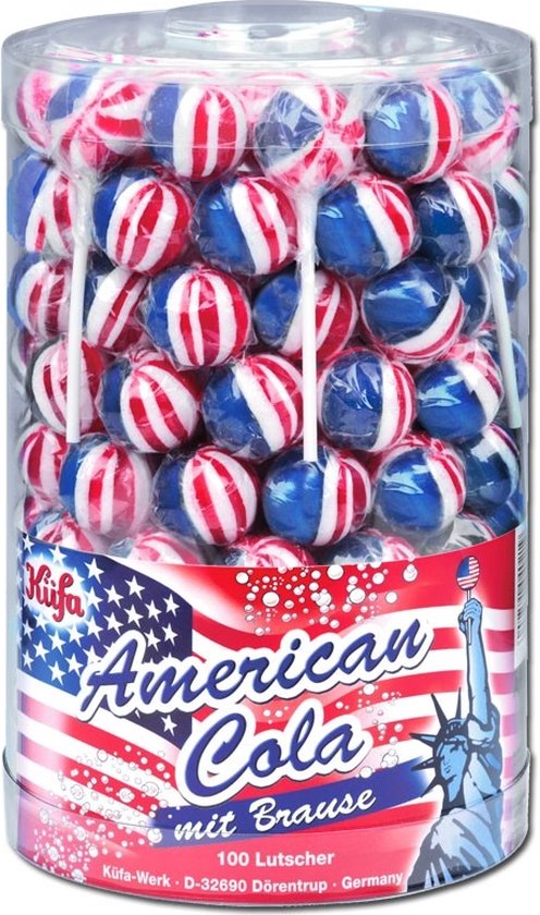 Kufa American Sherbet Lolly Cola - 100 Stuks | bol