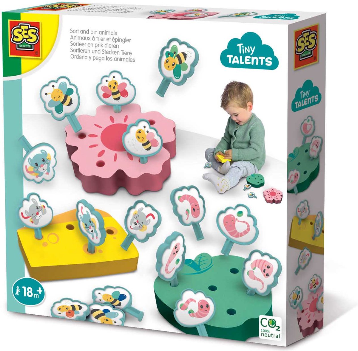 SES Tiny Talents - Sorteer en prik dieren - leren tellen en sorteren - bevordert fijne... | bol