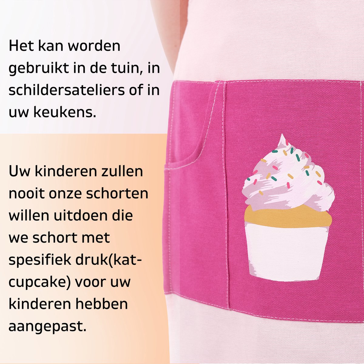 Sevilya roze Kinderschort met koksmut | kookschort kinderen roze ...