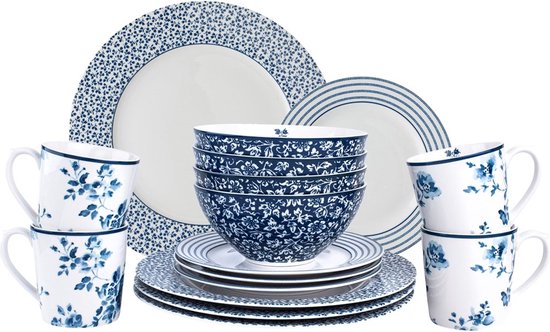 Laura Ashley Blueprint Serviesset - Servies - Dinnerset Giftset 16 ...