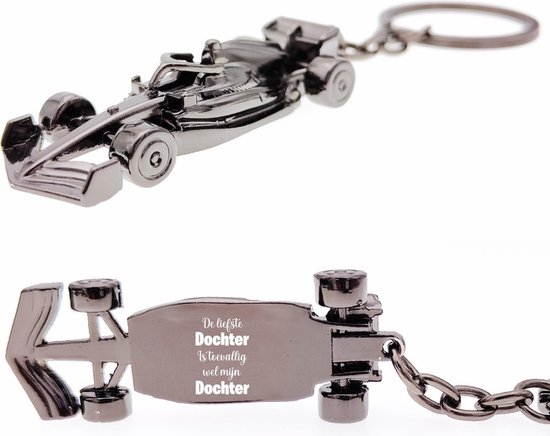 Formule 1 Sleutelhanger Met Gravering - De Liefste Dochter Is Toevallig Wel Mijn Dochter | bol
