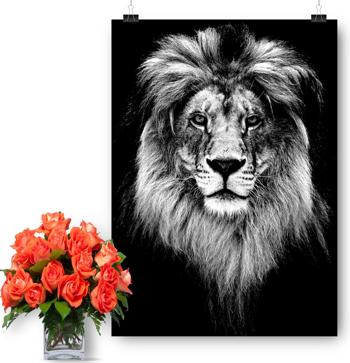 Affiche Animaux à l'image du lion - Affiche Zwart et blanc - Décoration ...