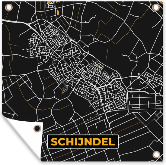 Tuin poster Plattegrond - Schijndel - Black en gold - Kaart ...