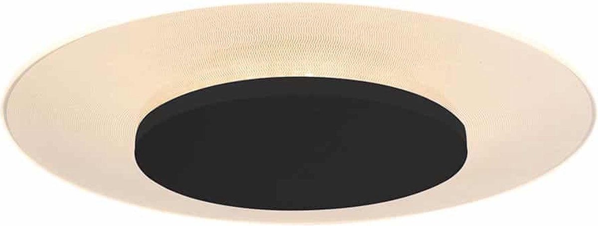 Zwarte led plafondlamp Lido rond | 1 lichts | transparant / zwart ...