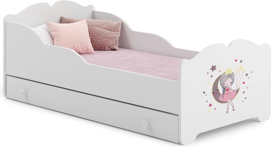 Kinderbed Anna 140x70 met kinderafbeeldingen en een lade, inclusief ...