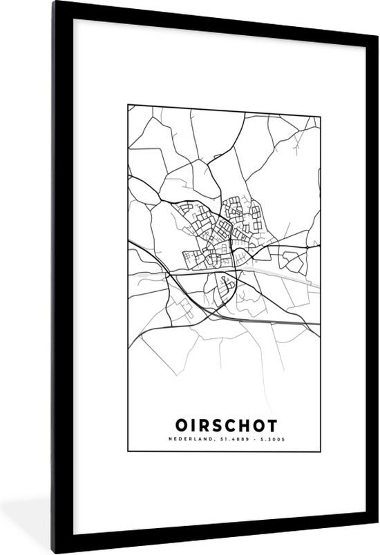 Fotolijst incl. Poster - Plattegrond - Oirschot - Kaart - Stadskaart ...