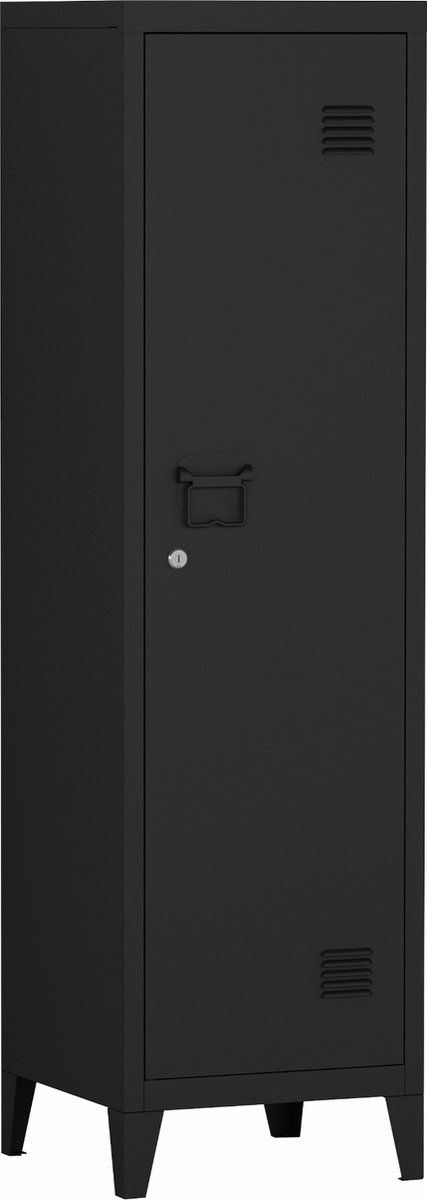 Lockerkast Kurikka metaal 137x38x38 cm zwart | bol.com
