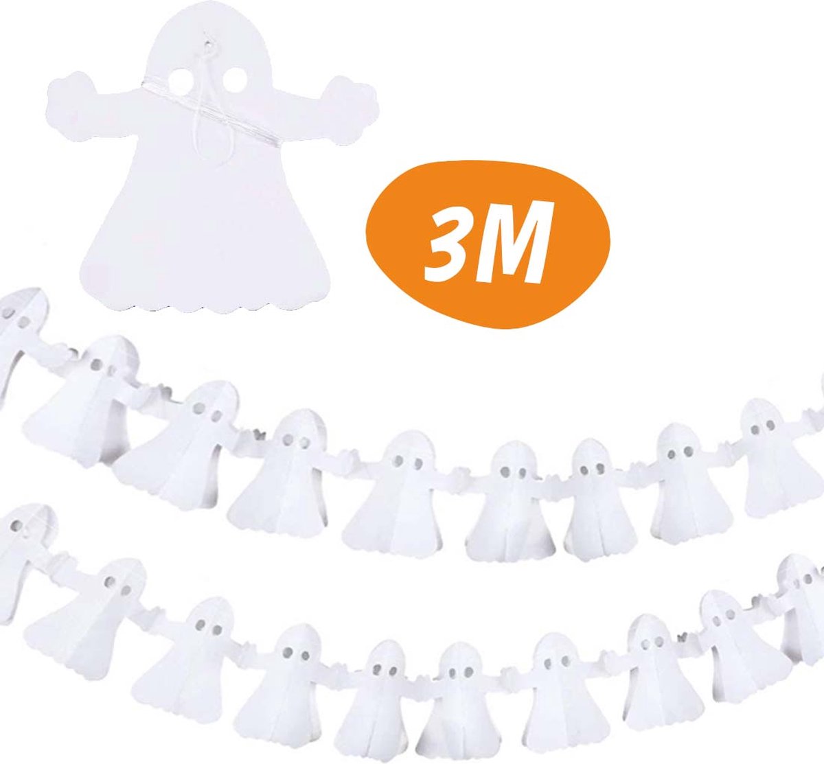 Papieren Spook Slinger - Halloween Decoratie - Geest Hangdecoratie ...