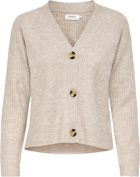 Only Vest Onlcarol L/s Cardigan Knt Noos 15196734 Pumice Stone Dames Maat - M | bol