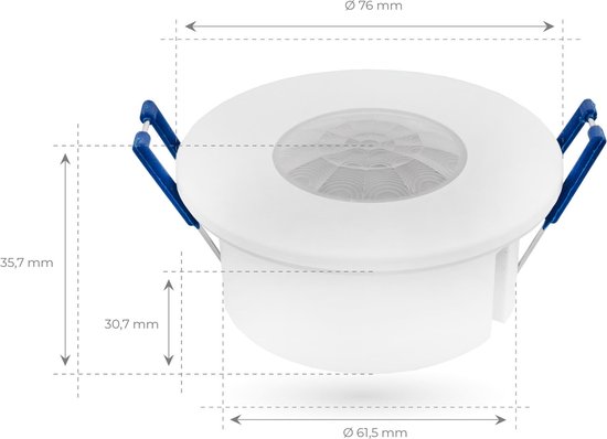 Ledvion - Bewegingsmelder Wit - Inbouw - Schemerschakelaar - IP65 - 360 ...