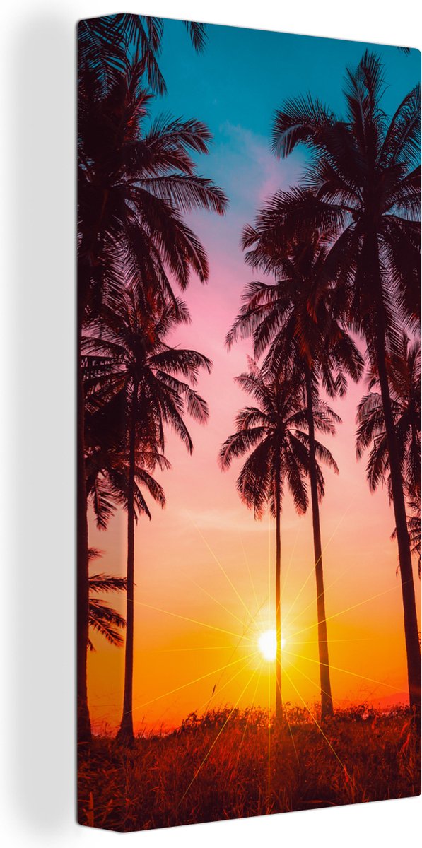 OneMillionCanvasses - Canvas - Schilderij - Palmboom - Zonsondergang - Horizon -... | bol.com