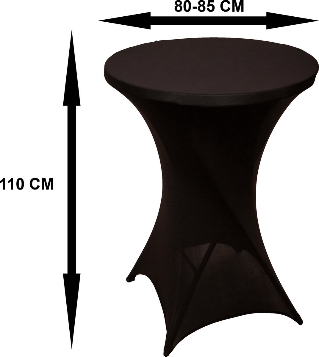 Statafelrok Zwart – Extra dik - ∅80-85 x 110 cm – Statafelhoes Stretch – Tafelhoezen... | bol.com