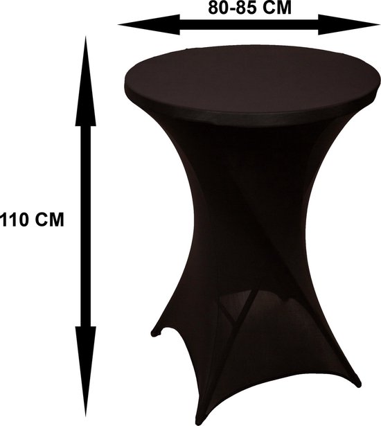 Statafelrok Zwart – Extra dik - ∅80-85 x 110 cm – Statafelhoes Stretch – Tafelhoezen... | bol.com