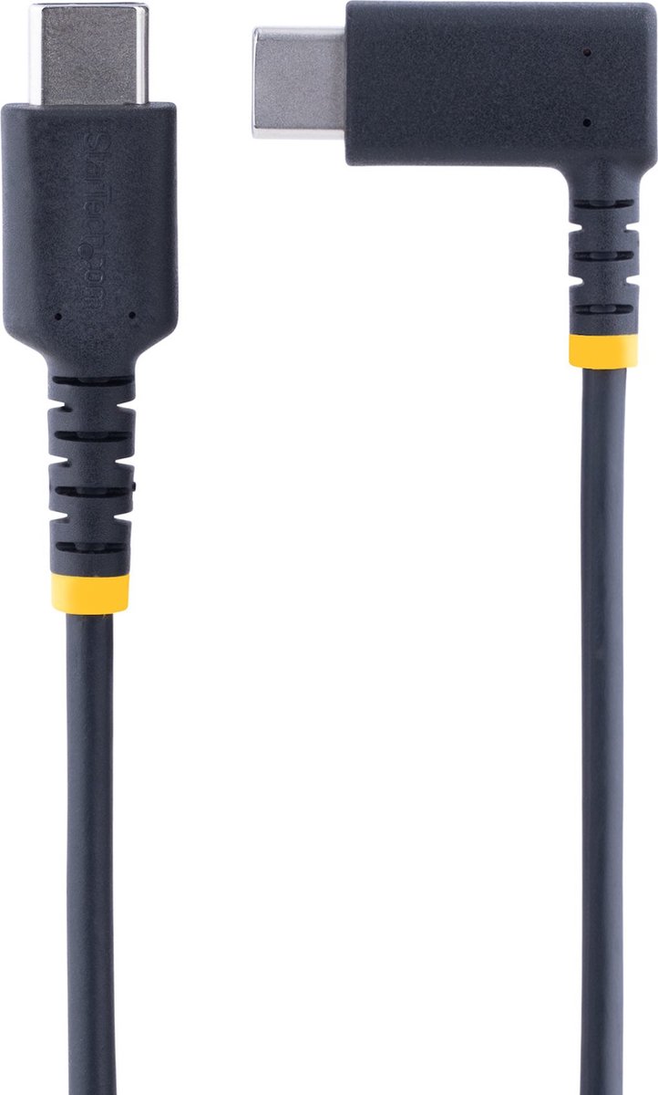 StarTech.com 15cm USB-C Oplaadkabel, Haakse USB-C Kabel, 60W PD 3A ...