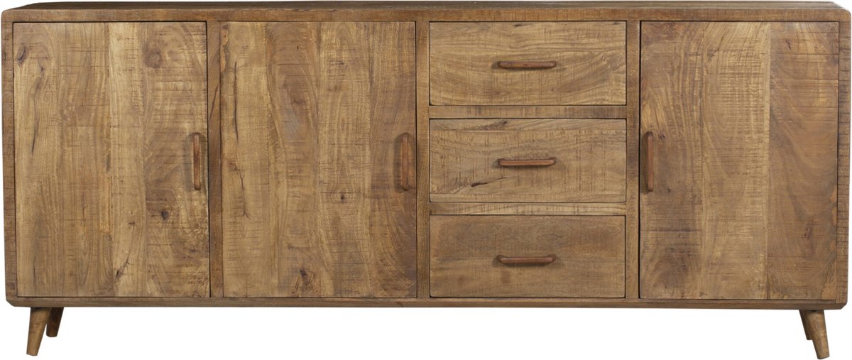 Dressoir industrieel - Dressoir Sara - Dressoirkast mangohout 220 cm ...