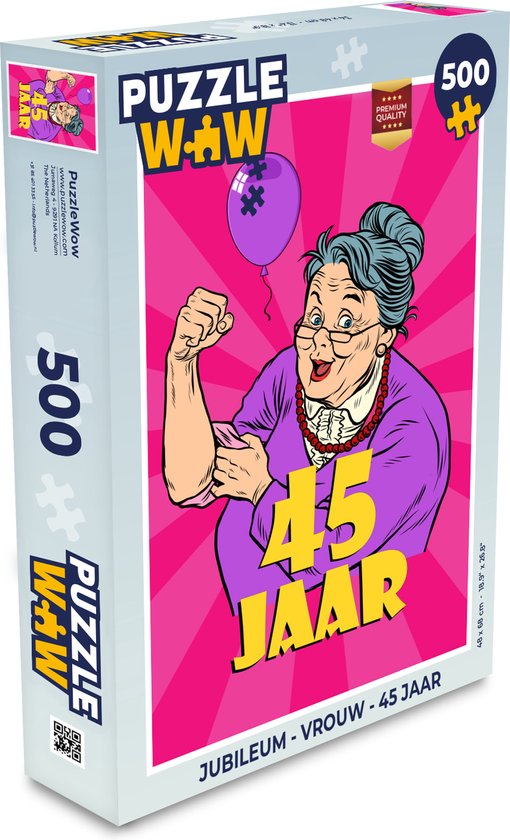 Puzzel Jubileum - Vrouw - 45 Jaar - Legpuzzel - Puzzel 500 stukjes | bol
