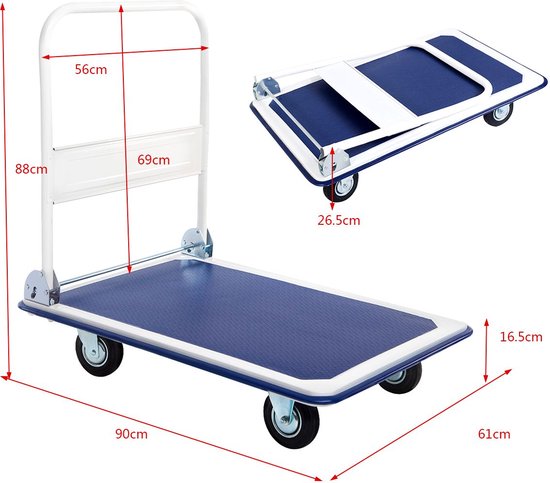 Platformwagen 90 x 60 cm trolleytransportwagen | bol.com
