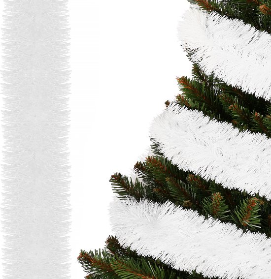 Springos Kerstslinger | Guirlande | Kerstversiering | 6 m | Wit | bol