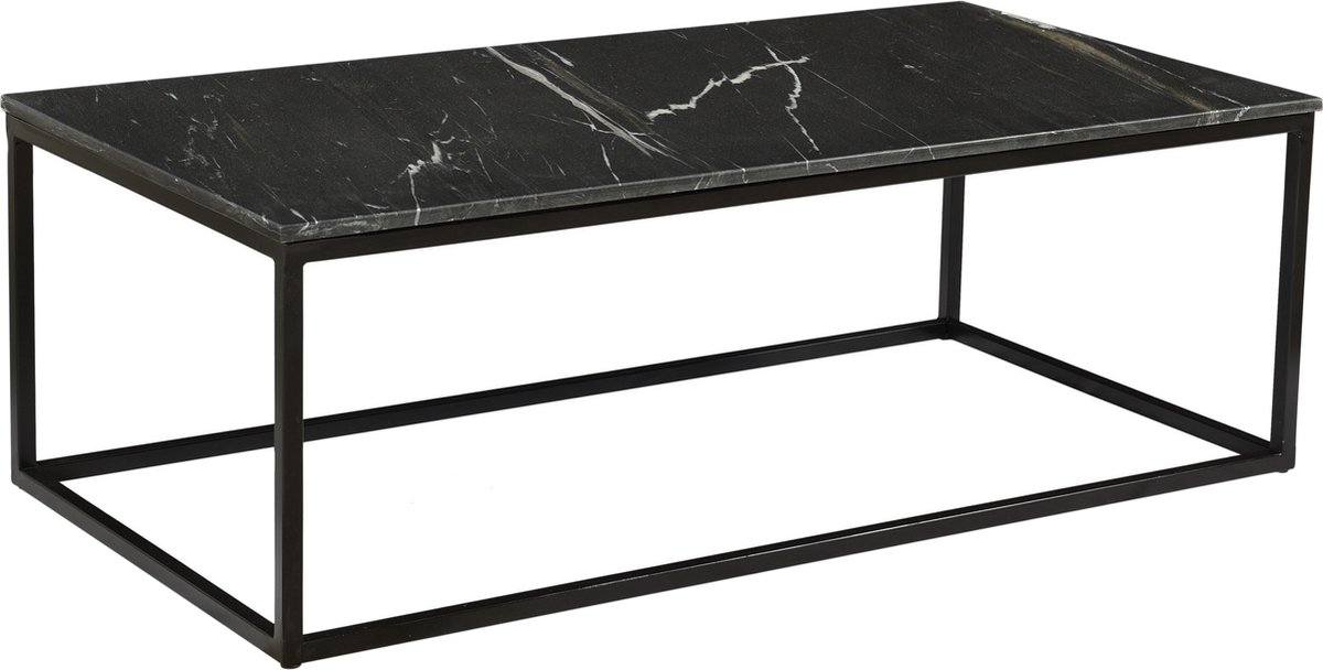 Marble - Salontafel - marmer - gecoat staal - zwart - rechthoekig | bol.com