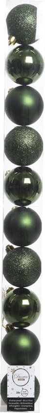 Decoris Boule de Noël Plastique Gl-Mt- Pin Glitter vert dia6cm | bol.com