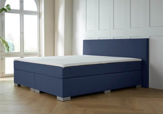 Boxspring Nantes - 140x200 - Blauw - met gratis topper! | bol