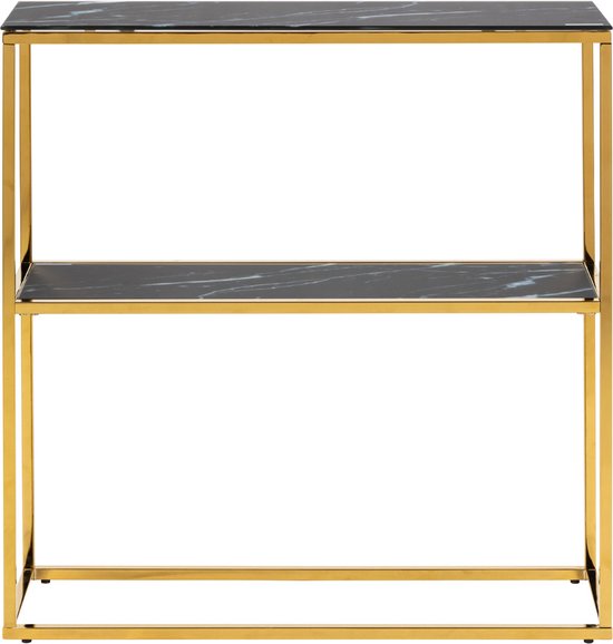 Sidetable Felien Glas Zwart - Giga Living | bol