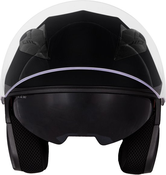 VINZ Navarra Jethelm Zwart met Anti-kras Vizier Scooterhelm ...