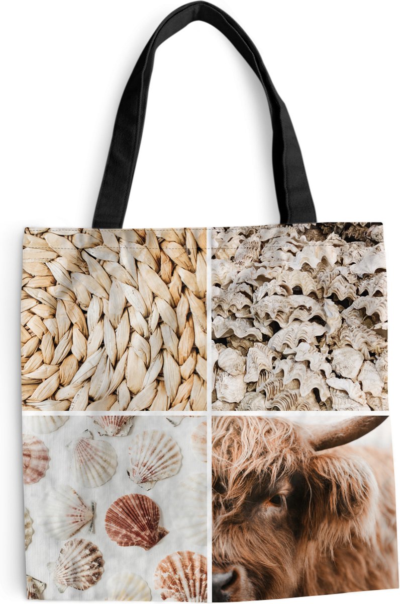 Schoudertas - Strandtas - Shopper Schotse Hooglander - Collage ...