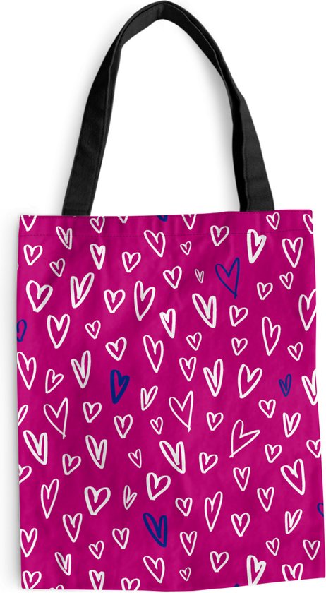 Schoudertas - Strandtas - Shopper Hartjes - Design - Romantisch - 40x50 ...