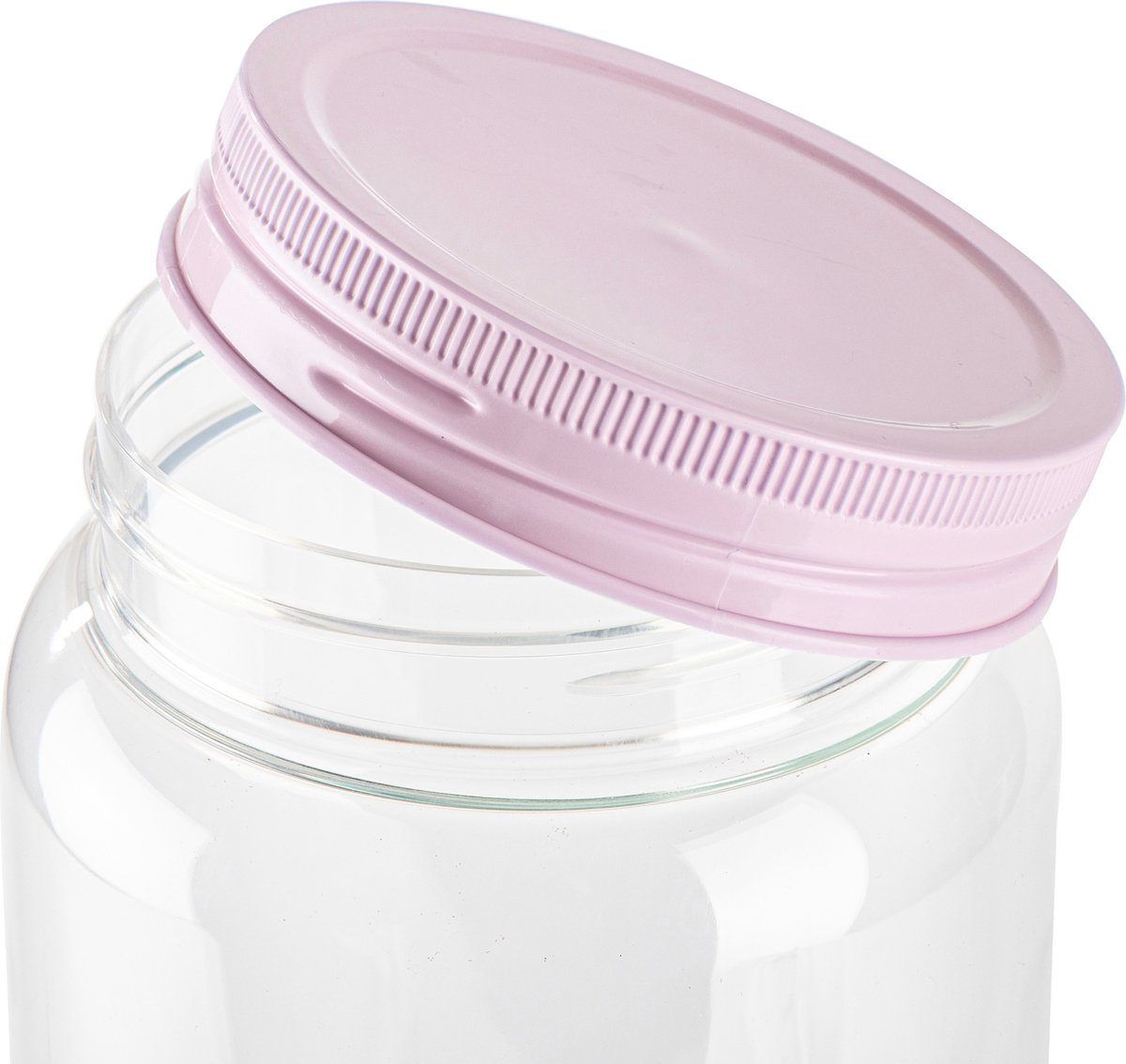 Kunststof keuken voorraadpot/weckpot oud roze 1.5 liter met deksel ...