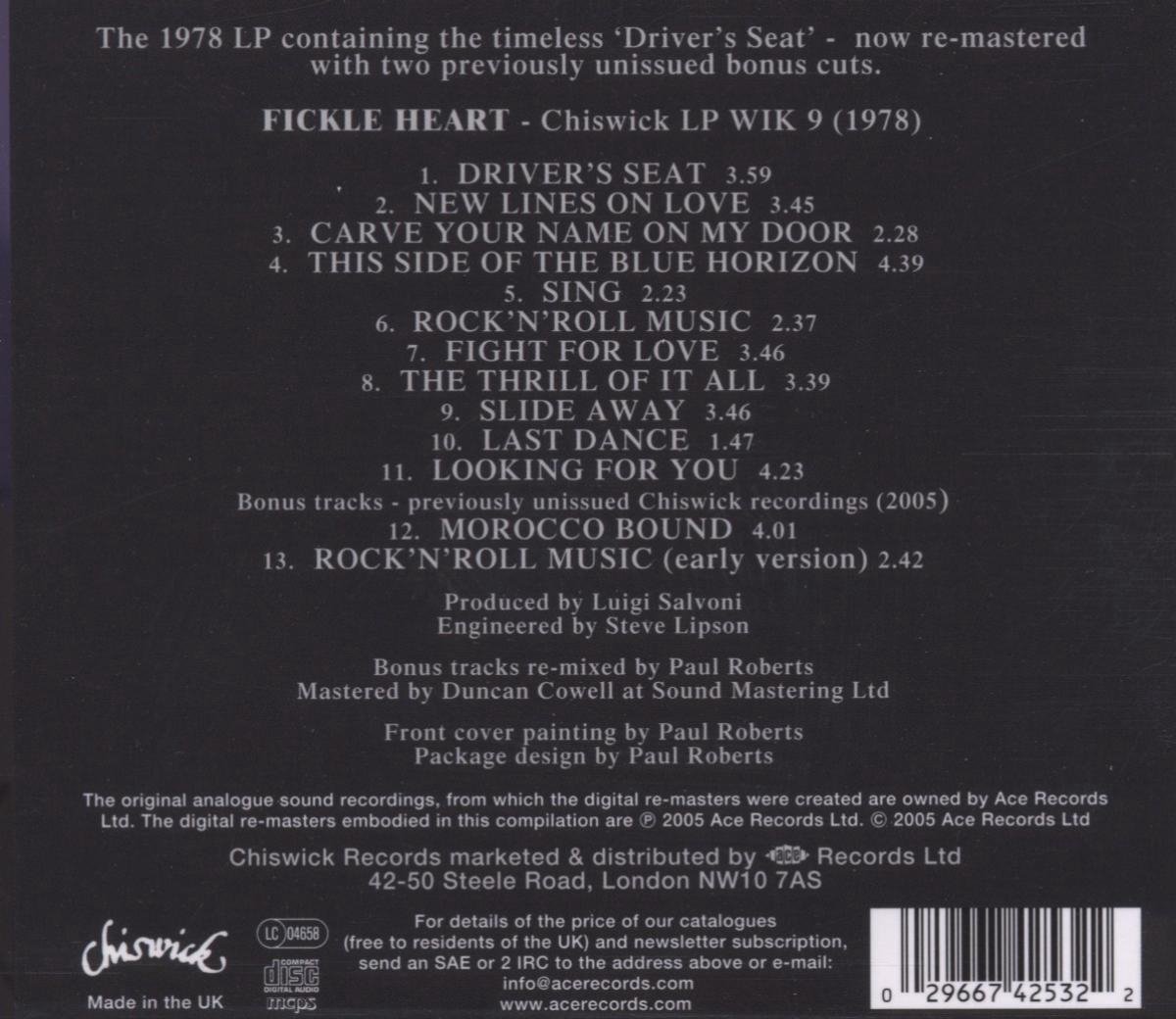 Fickle Heart Special Edition, Sniff 'N' The Tears | CD (album) | Muziek ...