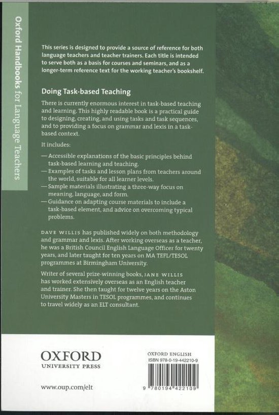 Doing Task-Based Teaching, Willis, Dave | 9780194422109 | Boeken | bol