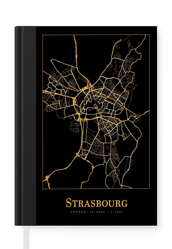 Carnet - Cahier - Carte - Strasbourg - Luxe - Or - Zwart - Carnet ...