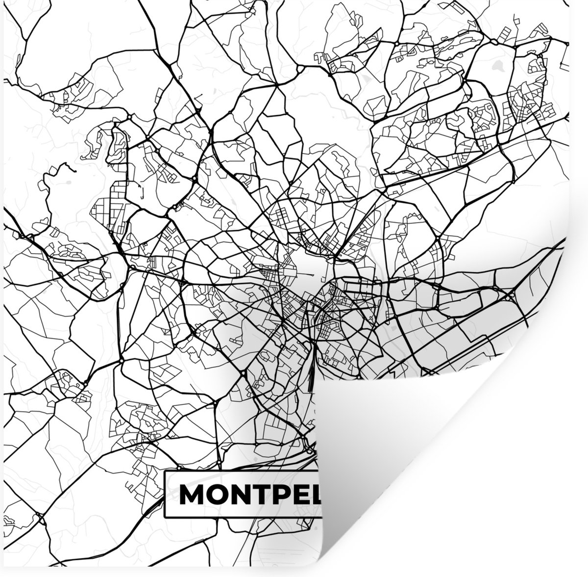 Stickers muraux - Montpellier - Plan de ville - Carte - Carte - France ...
