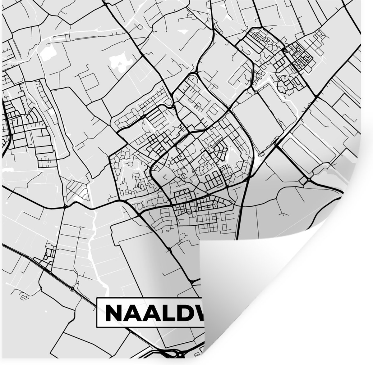 Stickers muraux - Naaldwijk - Carte - Carte - Plan de la ville - 50x50 ...